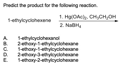 Solved Predict the product for the following reaction. A. | Chegg.com