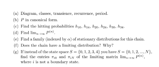 Solved 5. Consider the Gambler's Ruin chain with the state | Chegg.com