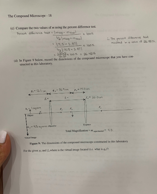 Solved EXPERIMENT 2: THE COMPOUND MICROSCOPE DATA Table 5: | Chegg.com