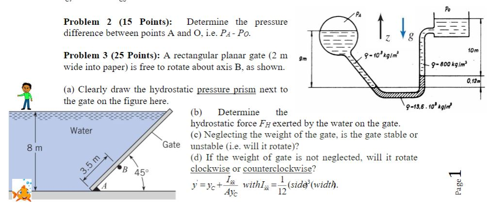 Solved Po PA Problem 2 (15 Points): Determine the pressure | Chegg.com