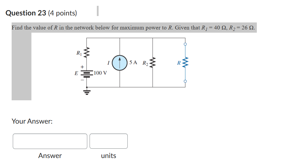 Solved Find the value of R in the network below for | Chegg.com