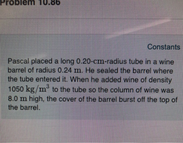 Problem 10.86 Constants Pascal placed a long | Chegg.com