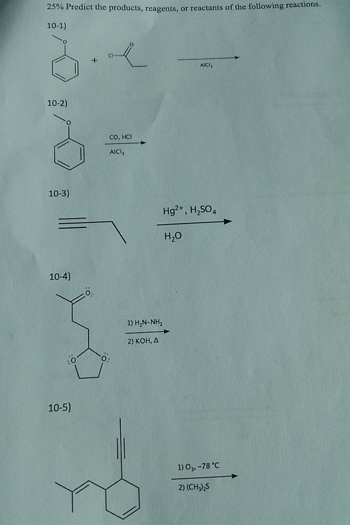 Solved 25% Predict the products, reagents, or reactants of | Chegg.com