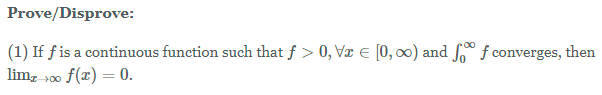 Solved Prove/Disprove: (1) If f is a continuous function | Chegg.com
