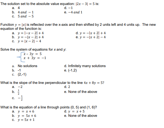 Solved The solution set to the absolute value equation: 12x | Chegg.com
