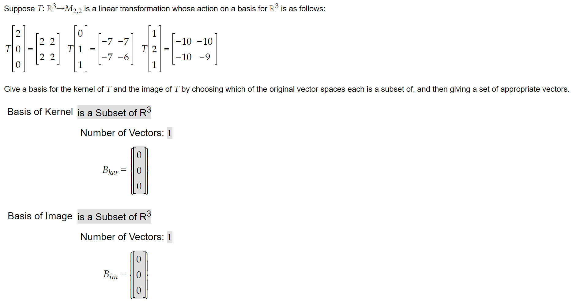 Solved Suppose T: R3–M2.2 is a linear transformation whose | Chegg.com