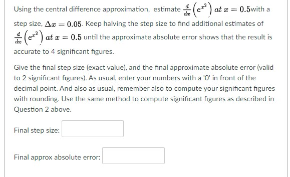 Solved dr da Using the central difference approximation, | Chegg.com