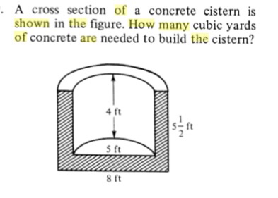 Solved A cross section of a concrete cistern is shown in the | Chegg.com