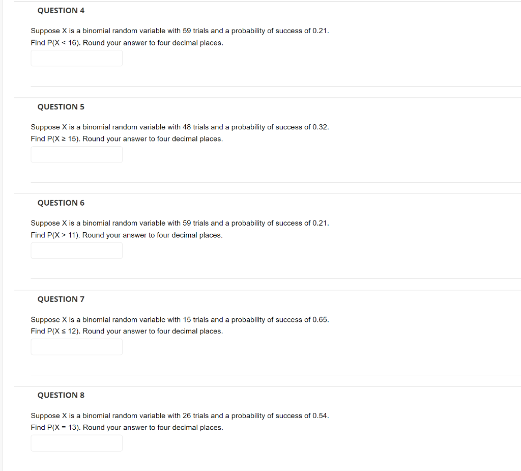 Solved Suppose X is a binomial random variable with 59 | Chegg.com