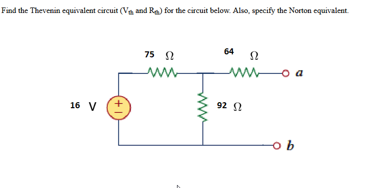 Solved Find the Thevenin equivalent circuit (Vth and Rth) | Chegg.com