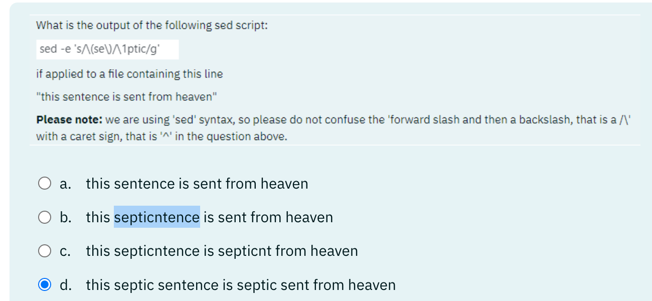 Solved What is the output of the following sed script: if | Chegg.com Solved What is the output of the following sed script: if | Chegg.com