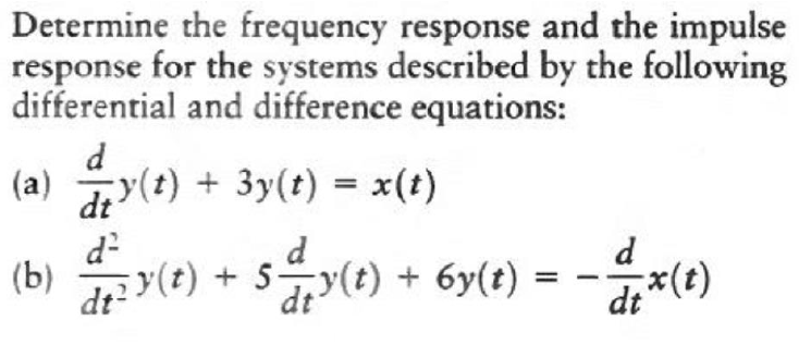 Solved Determine the frequency response and the impulse | Chegg.com