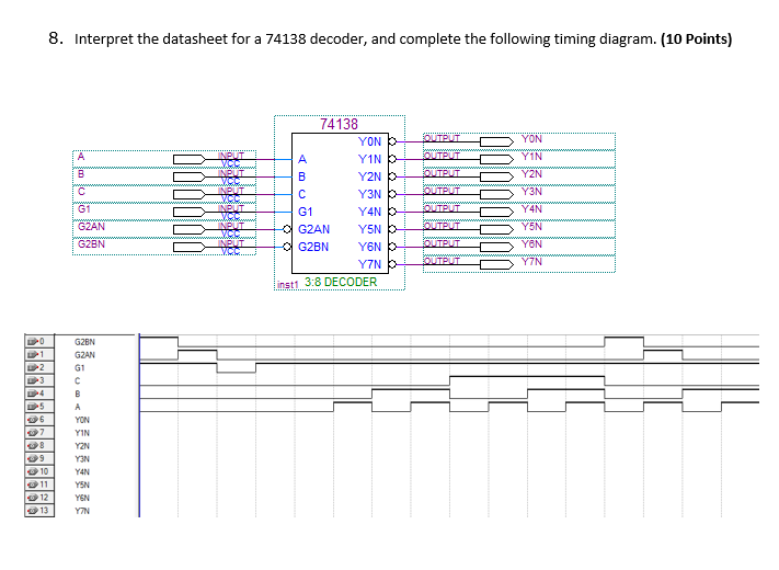 Solved 8. Interpret the datasheet for a 74138 decoder, and | Chegg.com