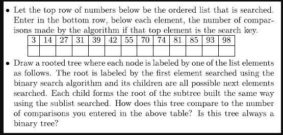Solved Then solve 1) the binary search problem stated in the | Chegg.com