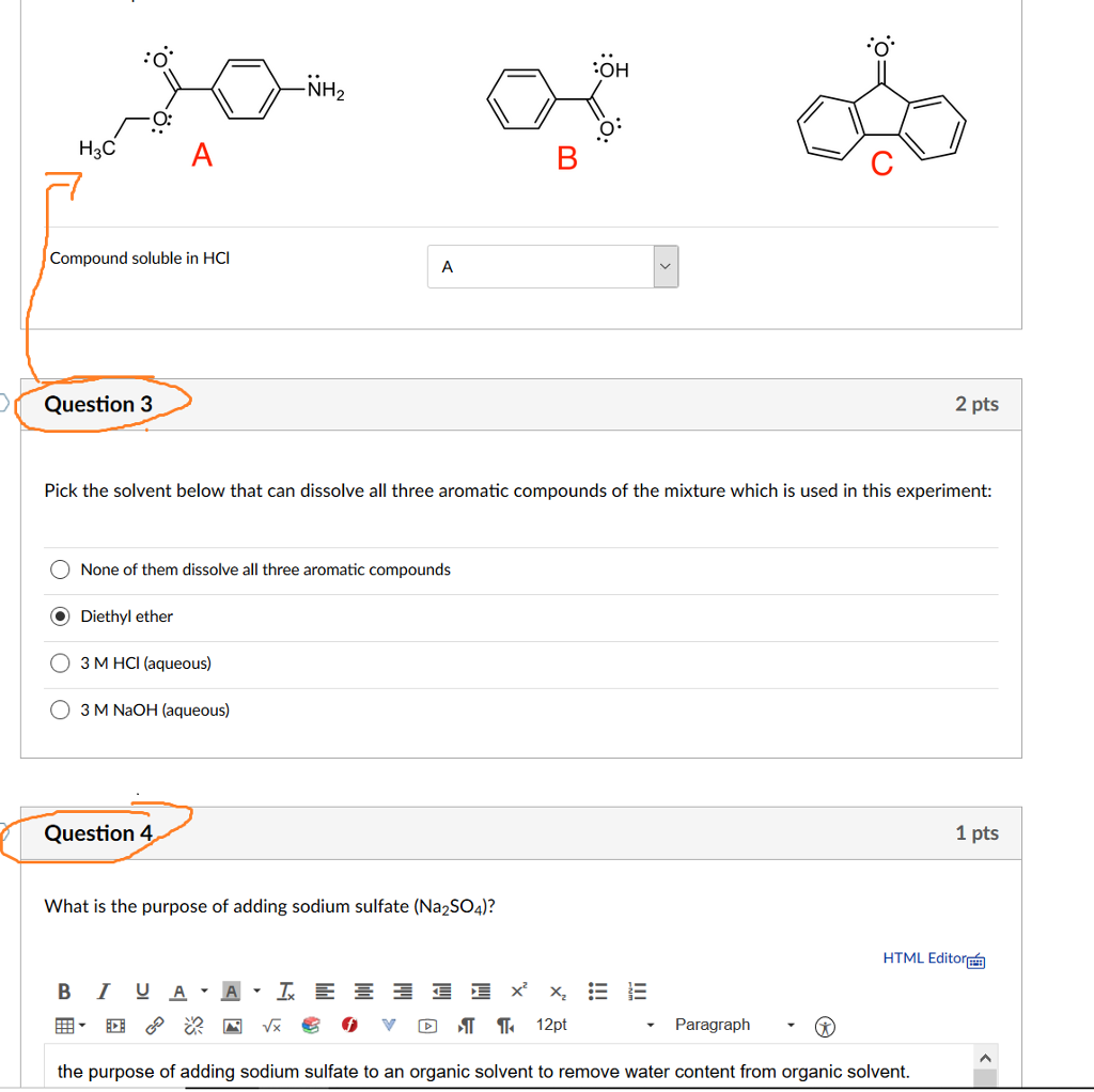 Solved OH NH2 H3C Compound soluble in HCI 2 pts Question 3 | Chegg.com