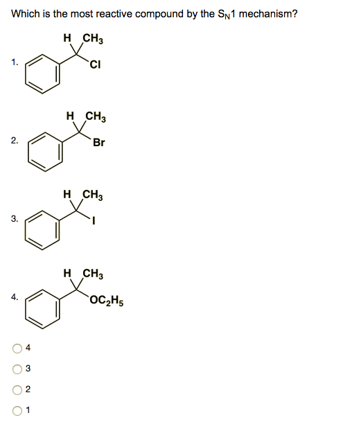 Solved Which is the most reactive compound by the SN2 | Chegg.com