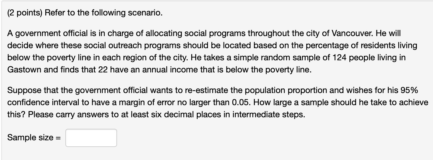 Solved (2 points) Use the given data to find the 95% | Chegg.com