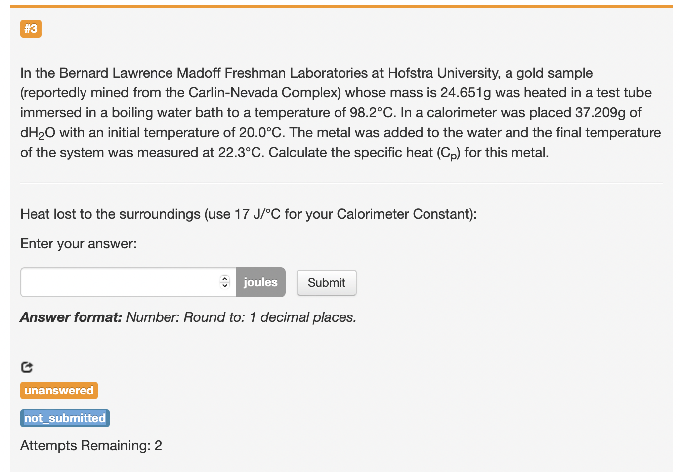 Solved In the Bernard Lawrence Madoff Freshman Laboratories | Chegg.com