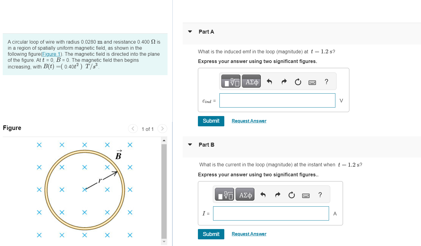 Solved A circular loop of wire with radius 0.0280 m and | Chegg.com
