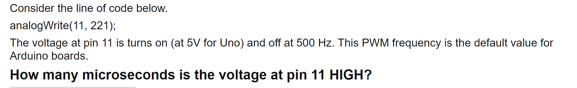 Solved Consider The Line Of Code Below Analogwrite 11