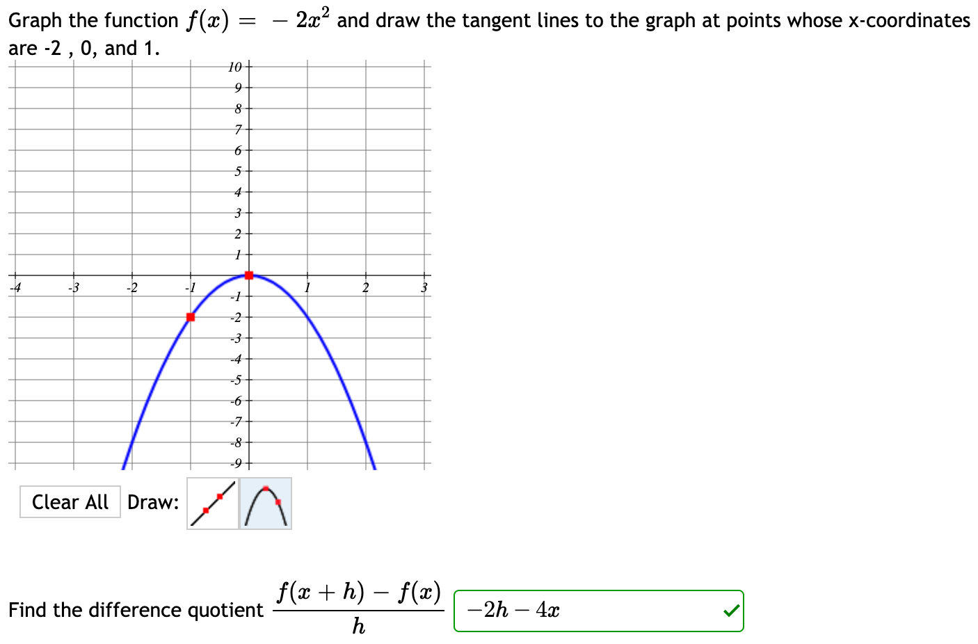 Solved - 2x2 and draw the tangent lines to the graph at | Chegg.com