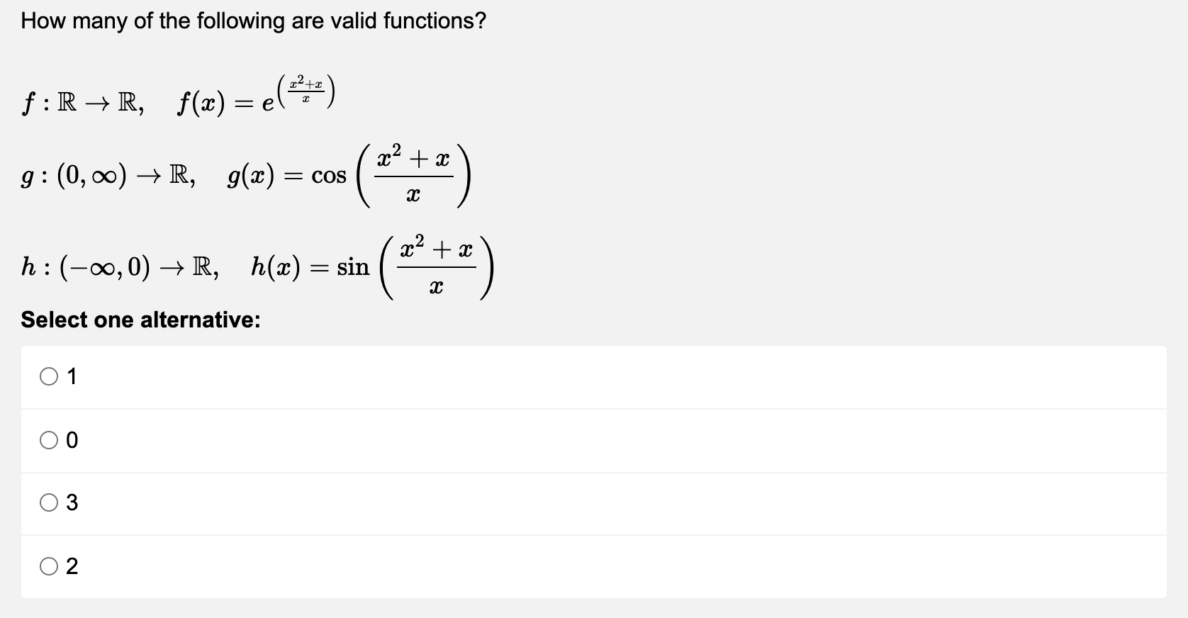 Solved How many of the following are valid functions? 22+ | Chegg.com