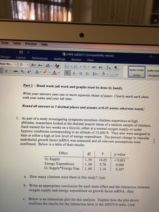 Solved Tools Table Window Help Hw9 fall2017 Compatibility | Chegg.com