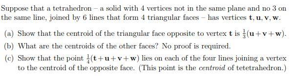 Solved Suppose that a tetrahedron - a solid with 4 vertices | Chegg.com