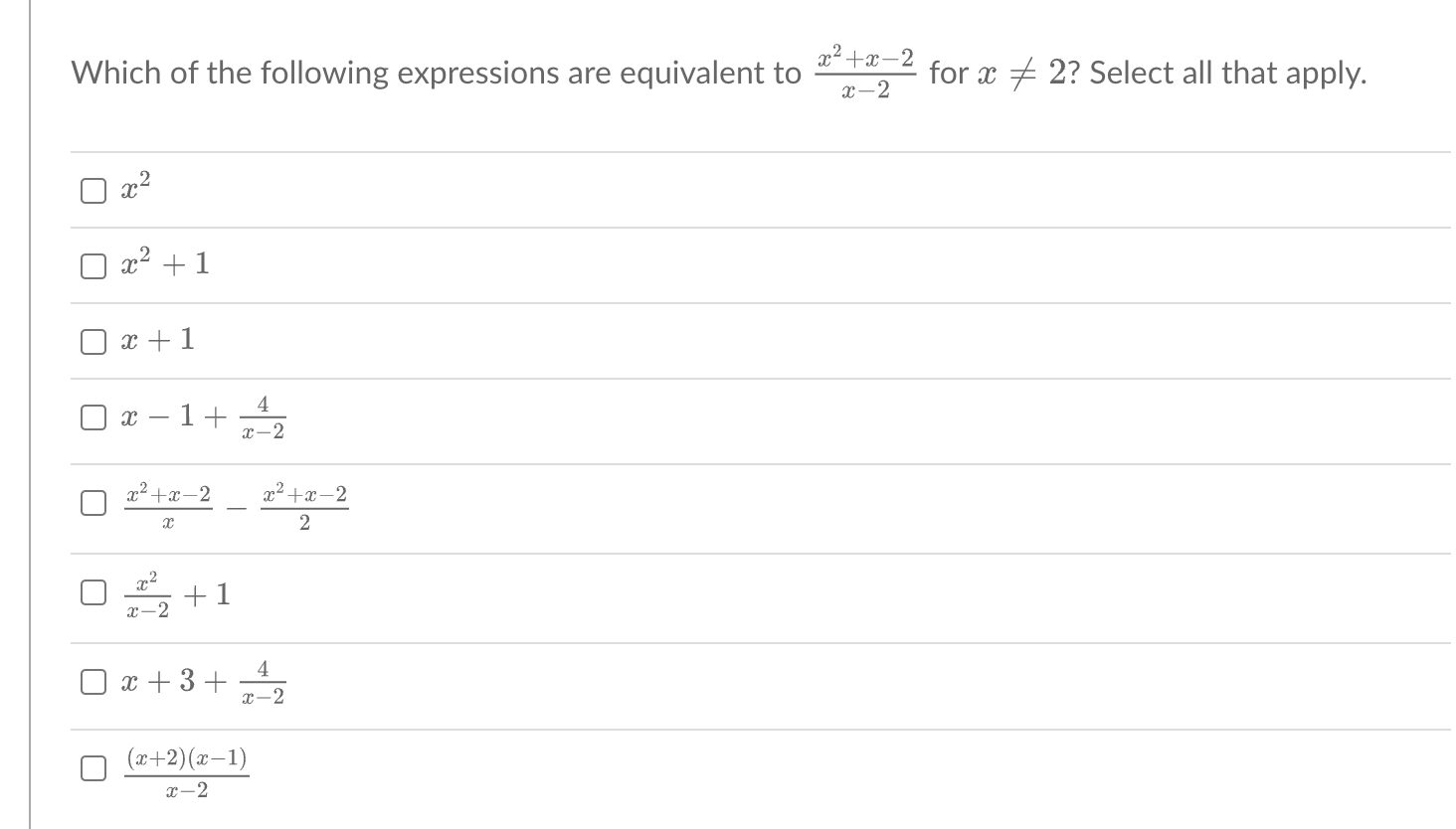 Solved Which of the following expressions are equivalent to | Chegg.com