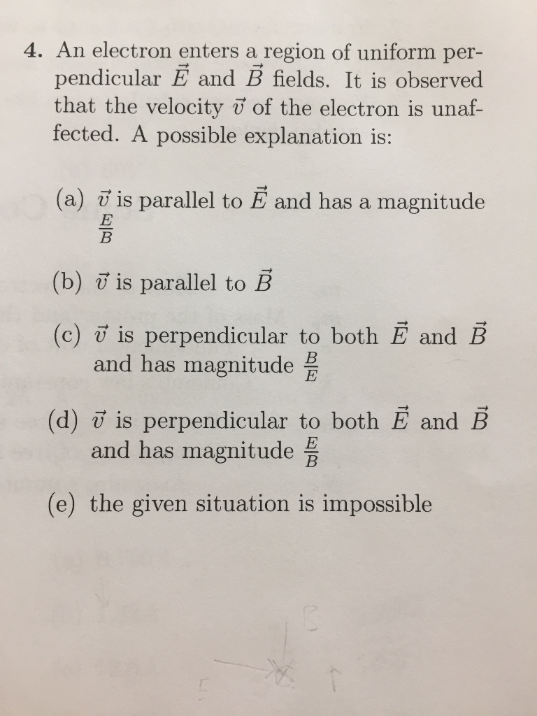 Solved 4. An electron enters a region of uniform per- | Chegg.com
