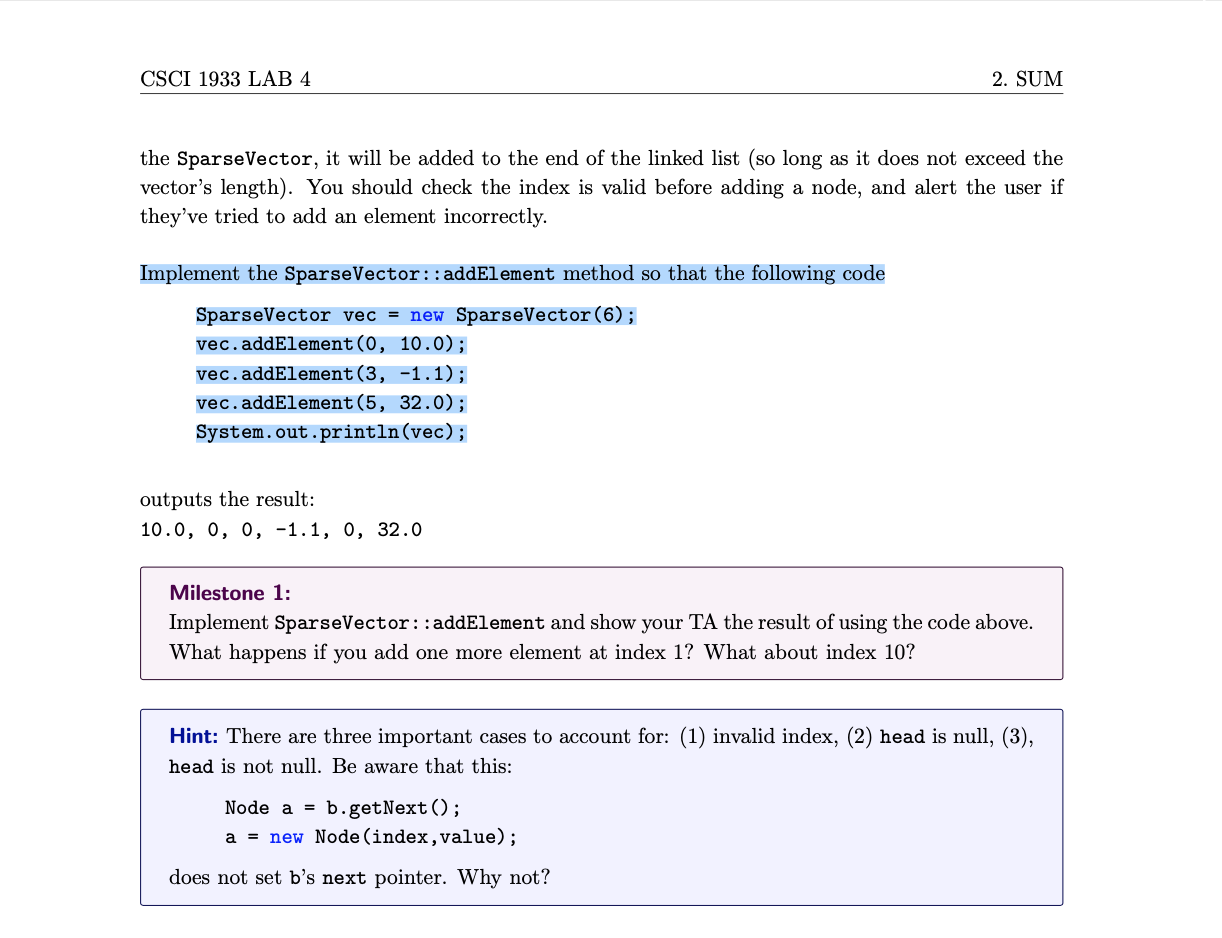 Solved CSCI 1933 Lab 4 Linked Lists New Rules You may check | Chegg.com
