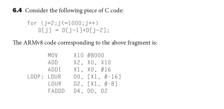 6.4 Consider the following piece of C code: for | Chegg.com