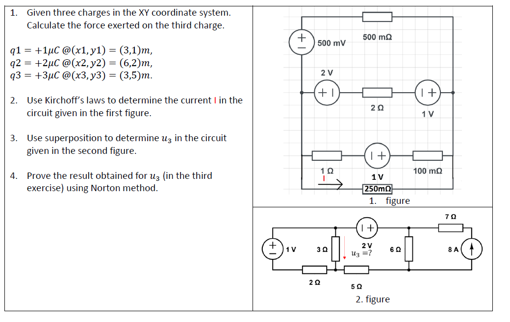 Given three charges in the xY ﻿coordinate | Chegg.com