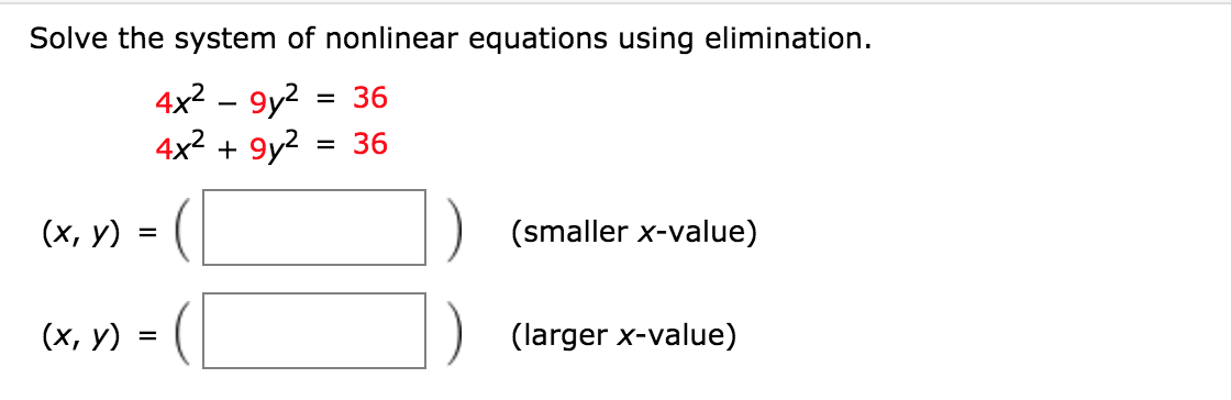 Solved Solve the system of nonlinear equations using | Chegg.com