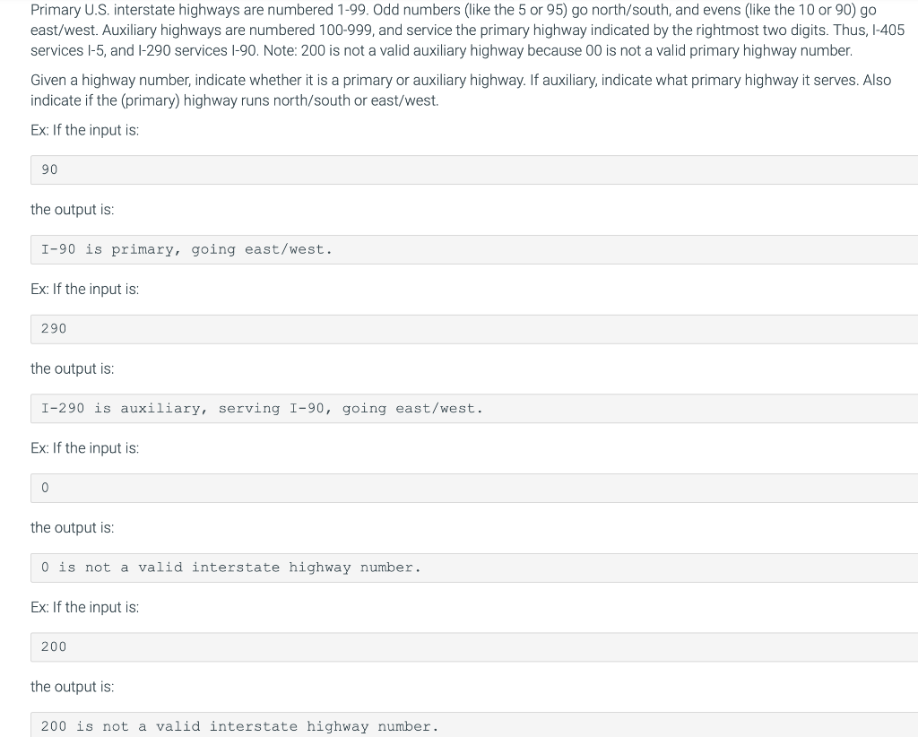 Solved Primary U.S. interstate highways are numbered 1-99. | Chegg.com