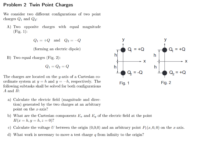 Solved We consider two different configurations of two point | Chegg.com