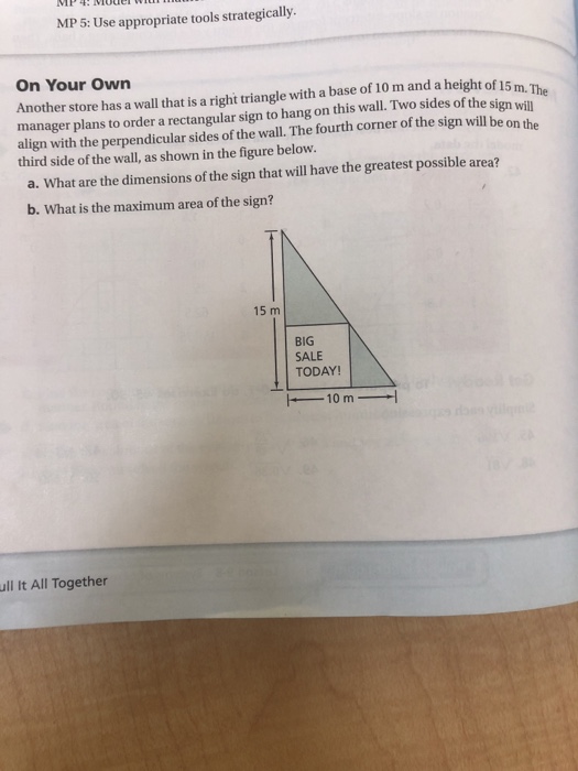 Solved MP 5: Use appropriate tools strategically. On Your | Chegg.com