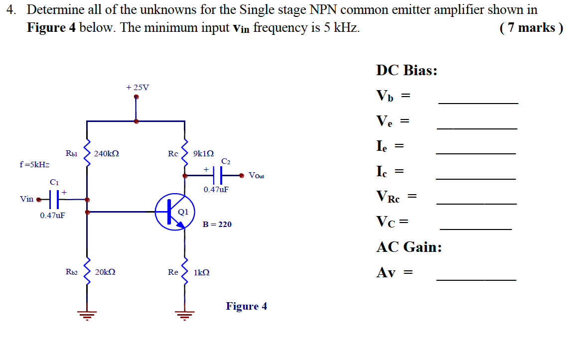 Solved Determine all of the unknowns for the Single stage | Chegg.com