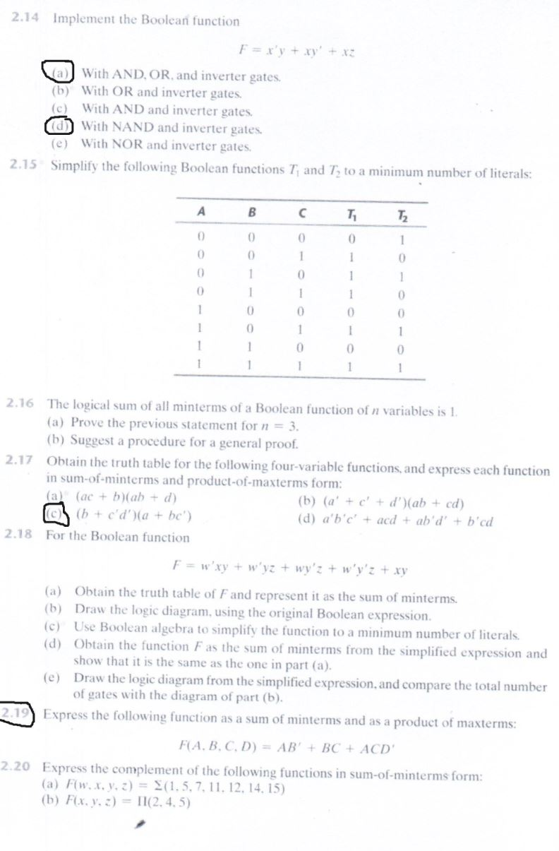 Solved 214 Implement The Boolean Function F Y Xy X2 2340