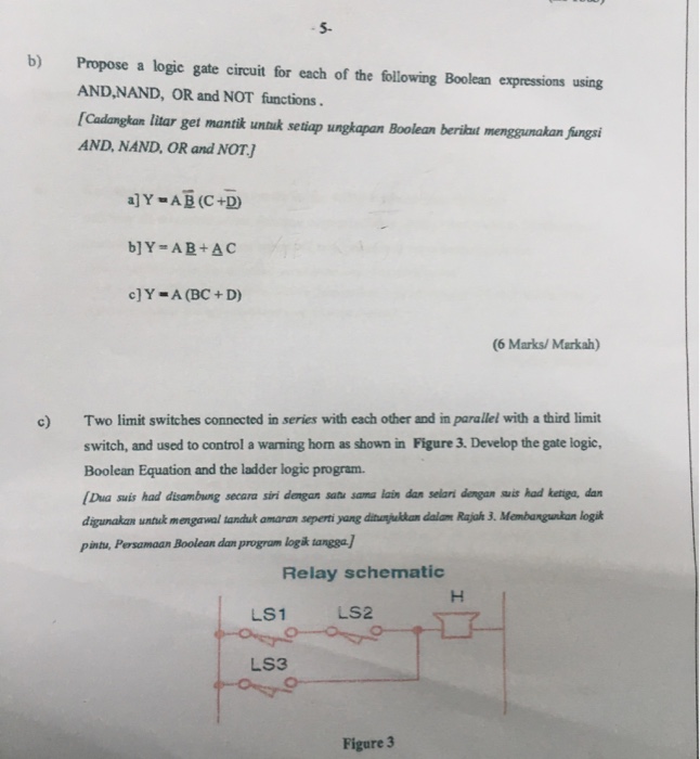 Solved 5- b) Propose a logic gate circuit for each of the | Chegg.com