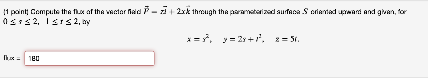 Solved (1 point) Suppose that surface o is parameterized | Chegg.com