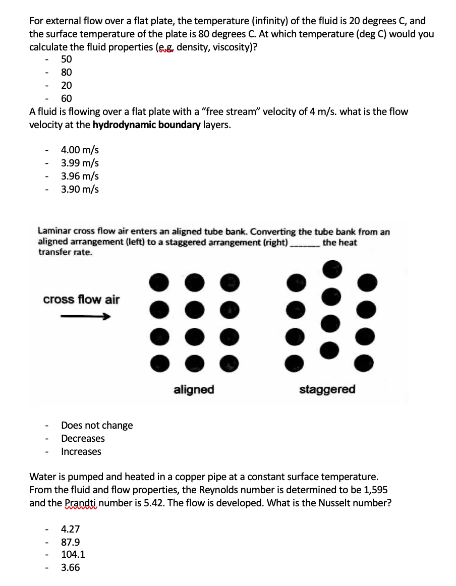 Solved For external flow over a flat plate, the temperature | Chegg.com