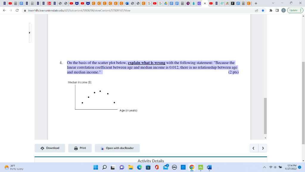 [Solved]: On the basis of the scatter plot below, explain
