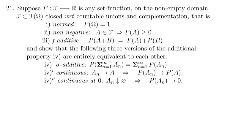 Solved Suppose P:F R is any set-function, on the non-empty | Chegg.com