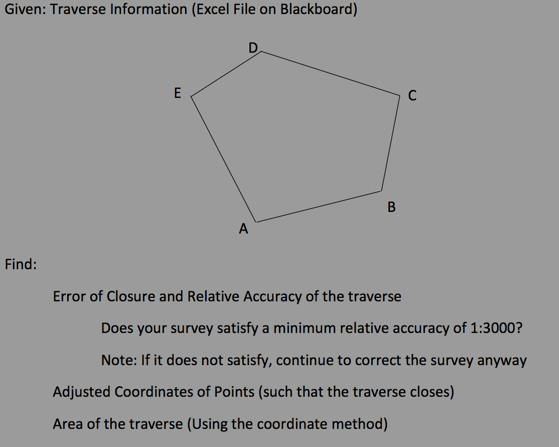 Solved Given: Traverse Information (Excel File on | Chegg.com