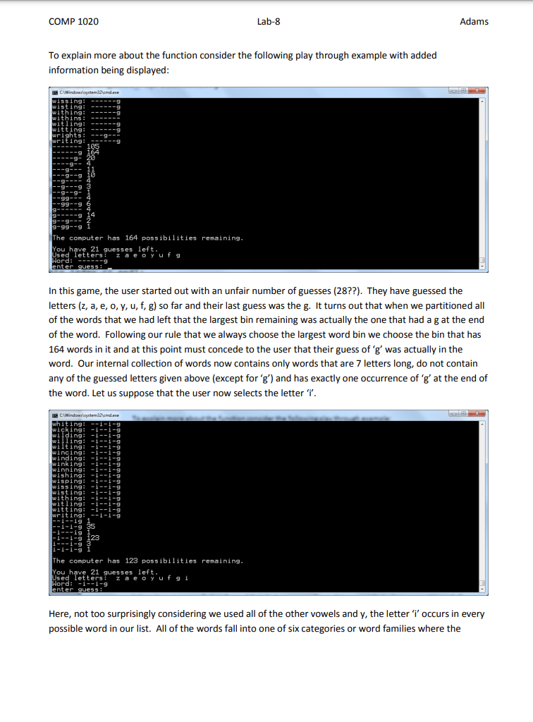 Evil Hangman This lab assumes that you have completed | Chegg.com