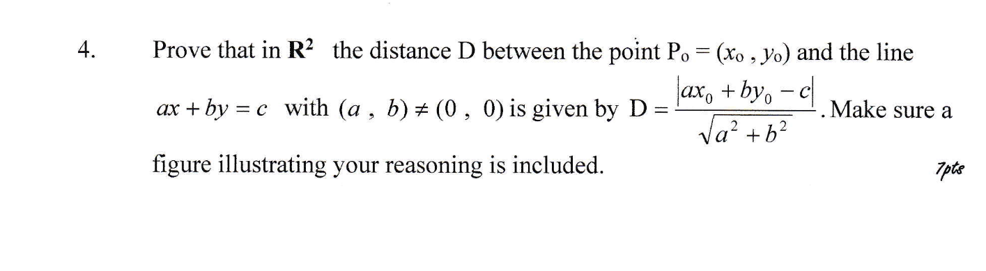Solved Prove that in R2 the distance D between the point | Chegg.com