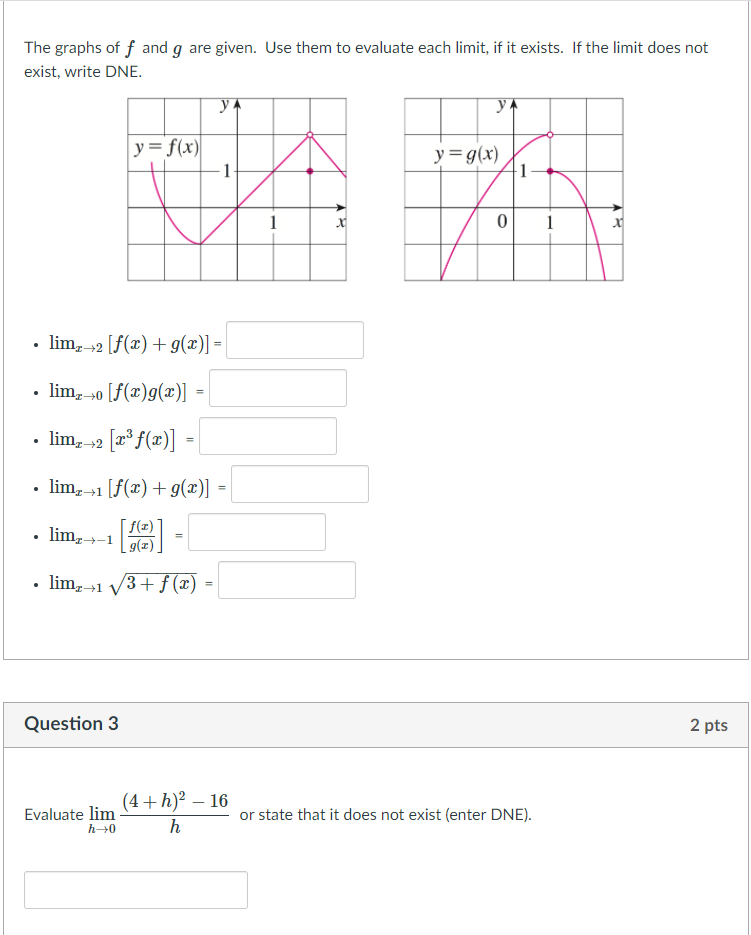 Solved The Graphs Of F And G Are Given Use Them To Evaluate 