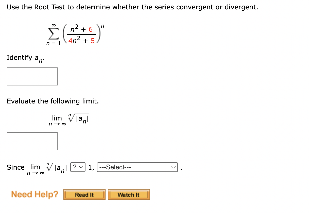 Solved Use the Root Test to determine whether the series | Chegg.com