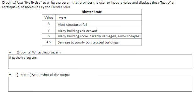Solved (5 points) Use "if-elif-else" to write a program that | Chegg.com